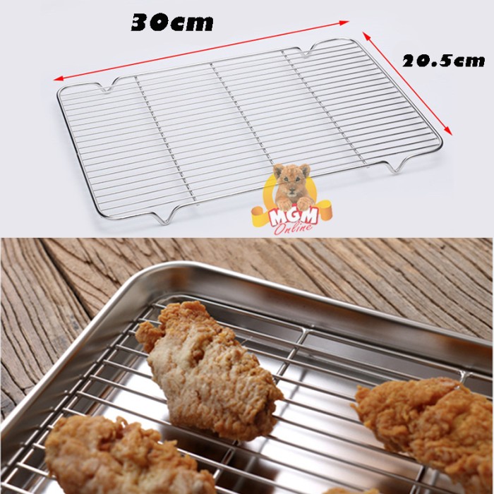 30×20 Stainless Wire Mesh Peniris gorengan / BBQ grill / tatakan kue ...