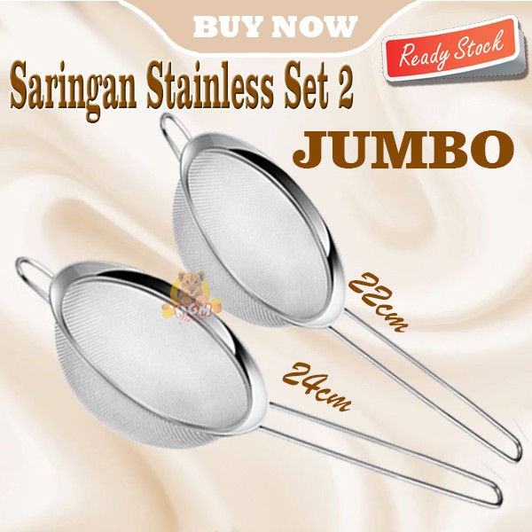 SET2 JUMBO Saringan stainless steel saringan teh 22-24cm – Welcome to ...