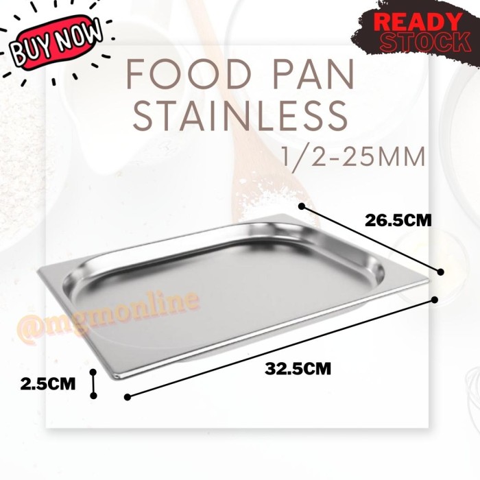 Food pan prasmanan Stainless ukuran 1/2 tinggi 2.5CM foodpan warmer ...