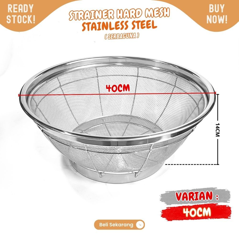 HEAVY DUTY peniris saringan beras RAPAT 40cm cocok untuk masak besar ...