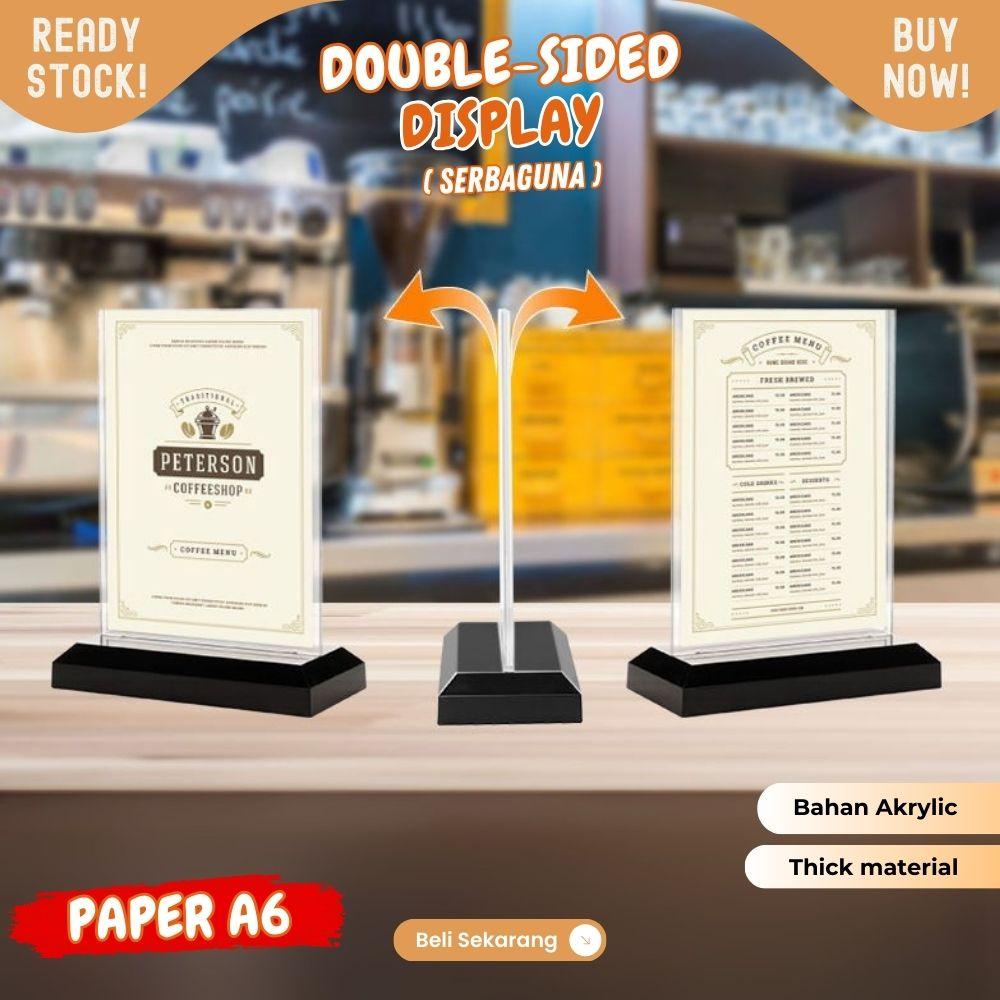 nomor meja restaurant ukuran A6 akrylic daftar menu meja model kaki ...