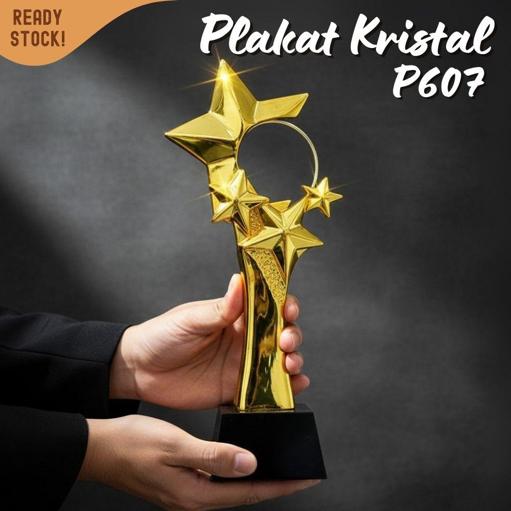 P607 Plakat kristal 28cm Trophy Crystal Piala penghargaan bentuk ...